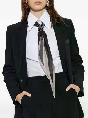 Emporio Armani Logo-print Asymmetrical Scarf - Black