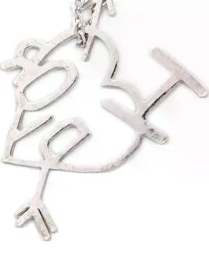 Dior Tone Heart And Arrow 'i Love Pendant Necklace - Silver