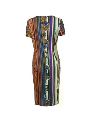Escada Sonia Rykiel Draped Jersey Midi Dress With Swirl Print