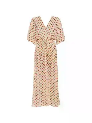 ERES Polka-dot Drawstring Midi Dress - Multicolour