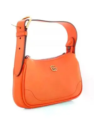 Gucci Aphrodite Leather Mini Shoulder Bag - Orange