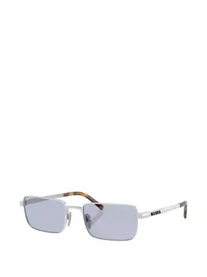 Prada Tone Rectangle Frame Sunglasses - Silver