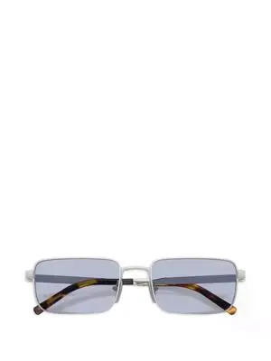 Prada Tone Rectangle Frame Sunglasses - Silver