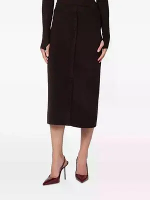 Victoria Beckham Button-up Knitted Midi Skirt