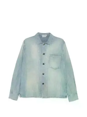 JW Anderson Chambray Logo-patch Chest-pocket Cotton Shirt - Blue