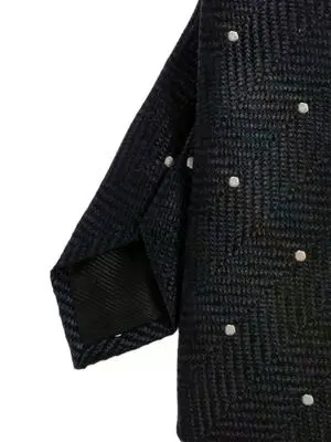 TOM FORD Polka-dot Herringbone-weave Tie - Blue