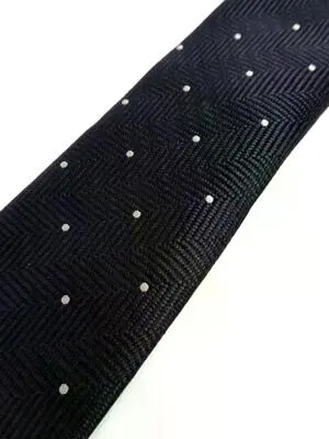 TOM FORD Polka-dot Herringbone-weave Tie - Blue