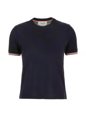 Thom Browne Fine-knit Rwb Stripe T-shirt - Blue