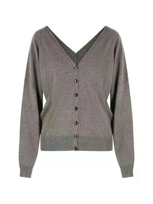 LISA YANG Cashmere V-neck Cardigan - Brown