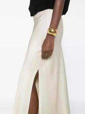 Brunello Cucinelli Satin Finish Side Slit Skirt