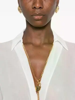 Elisabetta Franchi Sheer Chain-detail Wrap-front Bodysuit - White