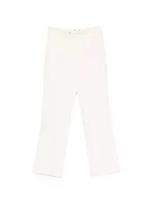 Elisabetta Franchi Cropped Trousers With Logo Plaque