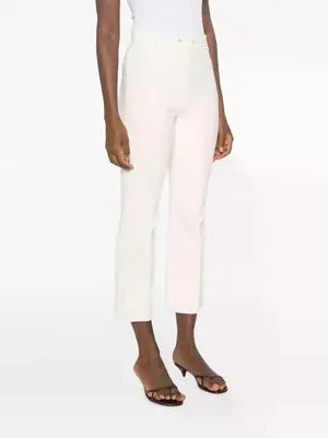 Elisabetta Franchi Cropped Trousers With Logo Plaque