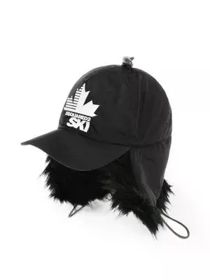 Dsquared2 Faux-fur Trim Ski Baseball Cap - Black