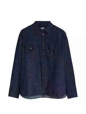 JIL SANDER Cotton Chambray Shirt - Blue