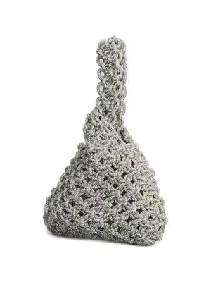 HIBOURAMA Crystal Embellished Clutch Bag - Silver