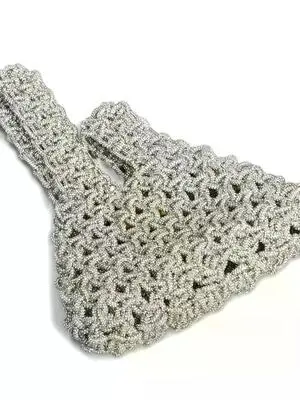HIBOURAMA Crystal Embellished Clutch Bag - Silver
