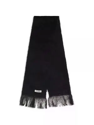 JIL SANDER Fringed Blend Scarf - Black