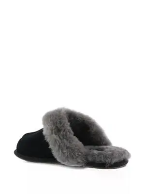 UGG Scuffette Ii Leather Mules With Shearling Trim - Black