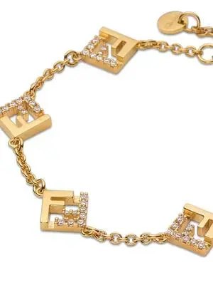 Fendi Forever Ff-motif Crystal-embellished Bracelet