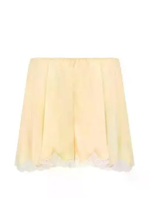 Chloé Lace Trim Scalloped Shorts - Yellow