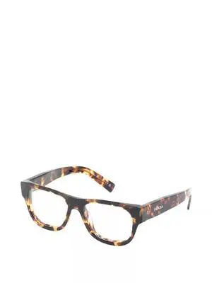 Prada Tortoiseshell Effect Rectangle Frame Glasses
