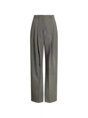 Alberta Ferretti Pinstripe Pleated Trousers - Grey