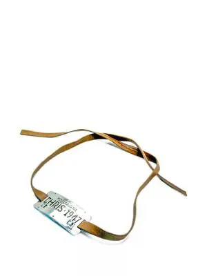 Dior Leather Logo Plaque Choker - Silver