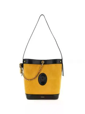 Versace Small Pivot Medusa Cameo Bucket Bag - Yellow