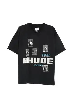 Rhude Logo-print Graphic-print T-shirt - Black