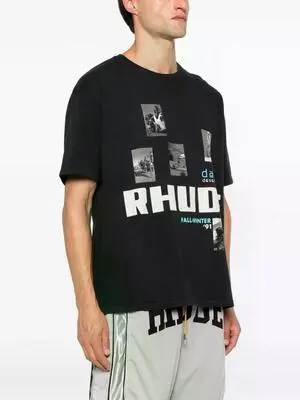 Rhude Logo-print Graphic-print T-shirt - Black