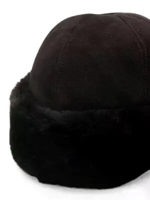 LISKA Shearling-trimmed Suede Hat