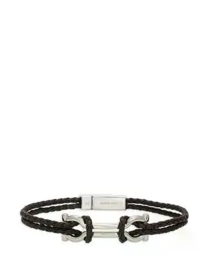 FERRAGAMO Gancini Braided Bracelet - Silver