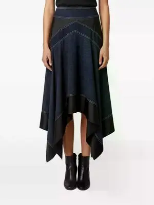 Diane Von Furstenberg Asymmetric Crepe Midi Skirt