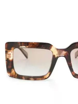 Prada Tortoiseshell-effect Rectangle-frame Sunglasses - Brown