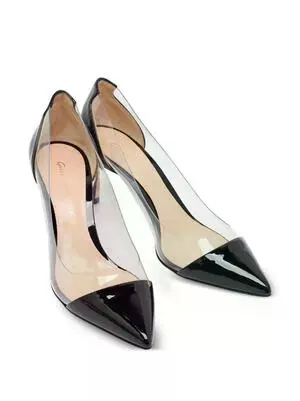 GIANVITO ROSSI Plexi Leather-panel Pumps - Black