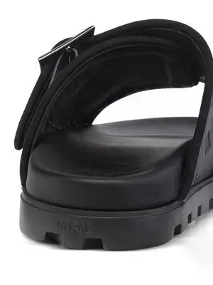 Mcm Embossed Monogram Leather Sandals