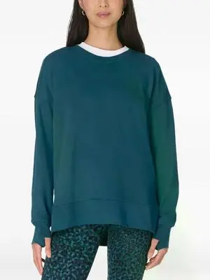 Sweaty Betty Deep Crew Neck Sweatshirt With Thumb Slots - Green