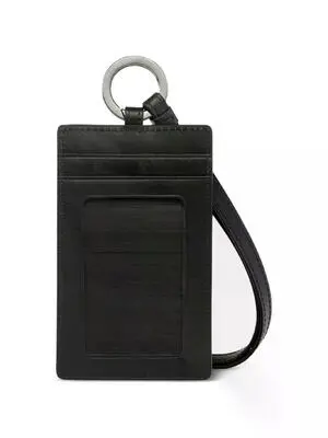 Mcm Embossed-monogram Lanyard Card Holder - Black