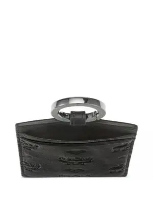 Mcm Embossed-monogram Lanyard Card Holder