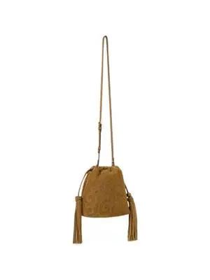 Etro Mini Suede Kalispera Bag With Tassels And Patch