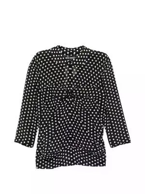 Junya Watanabe Polka-dot Ruched Blouse - Black
