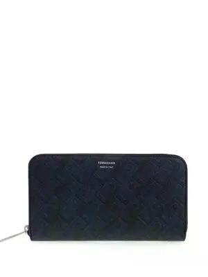 FERRAGAMO Monogram Leather Wallet - Blue