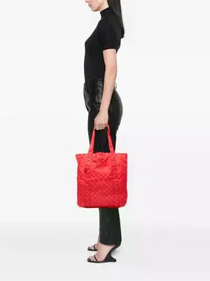 Gucci Gg Nylon Teddy Bear Folding Tote Bag - Red