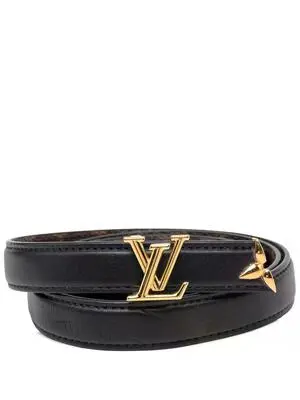 LOUIS VUITTON Reversible Monogram And Leather Belt - Black