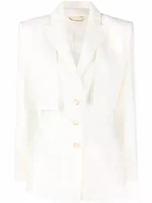 Alberta Ferretti Detachable-panel Peak-lapel Blazer - Neutrals