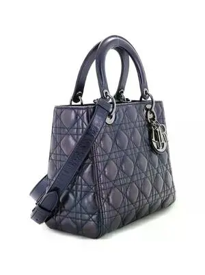 Dior Lady Macrocannage Crinkled Calfskin Satchel
