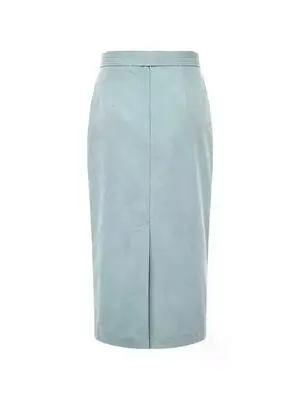 SUPER BLOND Belted Pencil Midi Skirt - Blue