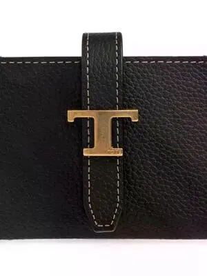 TOD'S T Timeless Pebbled-leather Wallet - Black