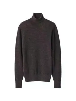 LEMAIRE Lemiare Stand-collar Sweater In Mouliné Merino Wool - Brown
